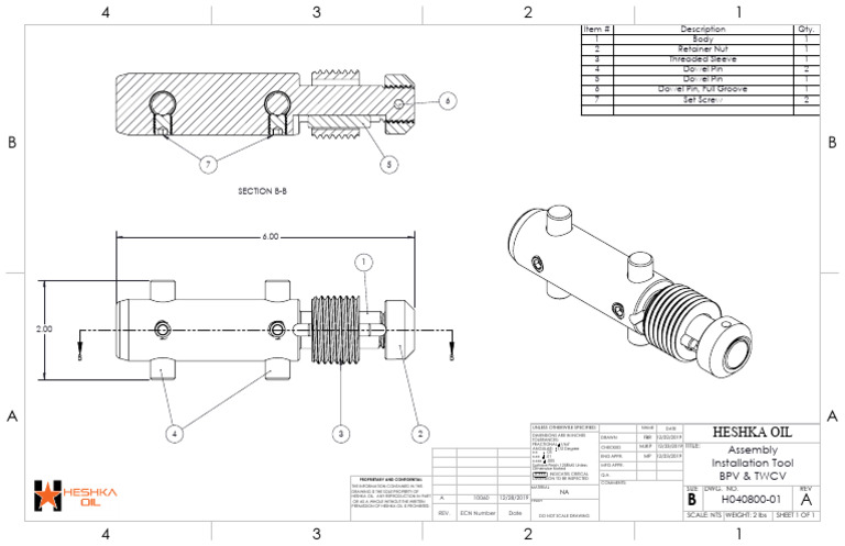 H040800-01 Assembly BPV TWCV Installation Tool | PDF | Mechanical ...