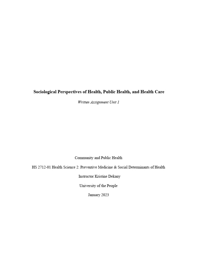 Sociological Insights on Health and Illness | PDF | Sociology | Well Being