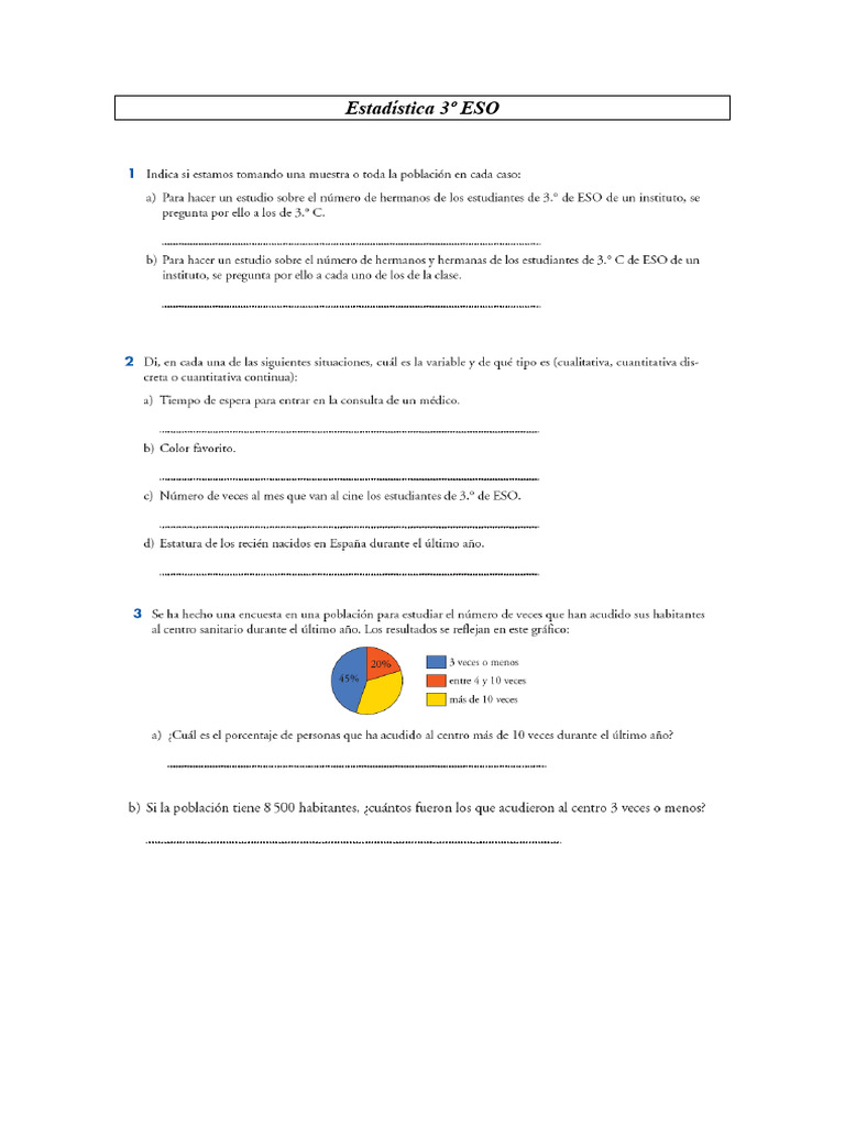 Estadística 3º ESO | PDF