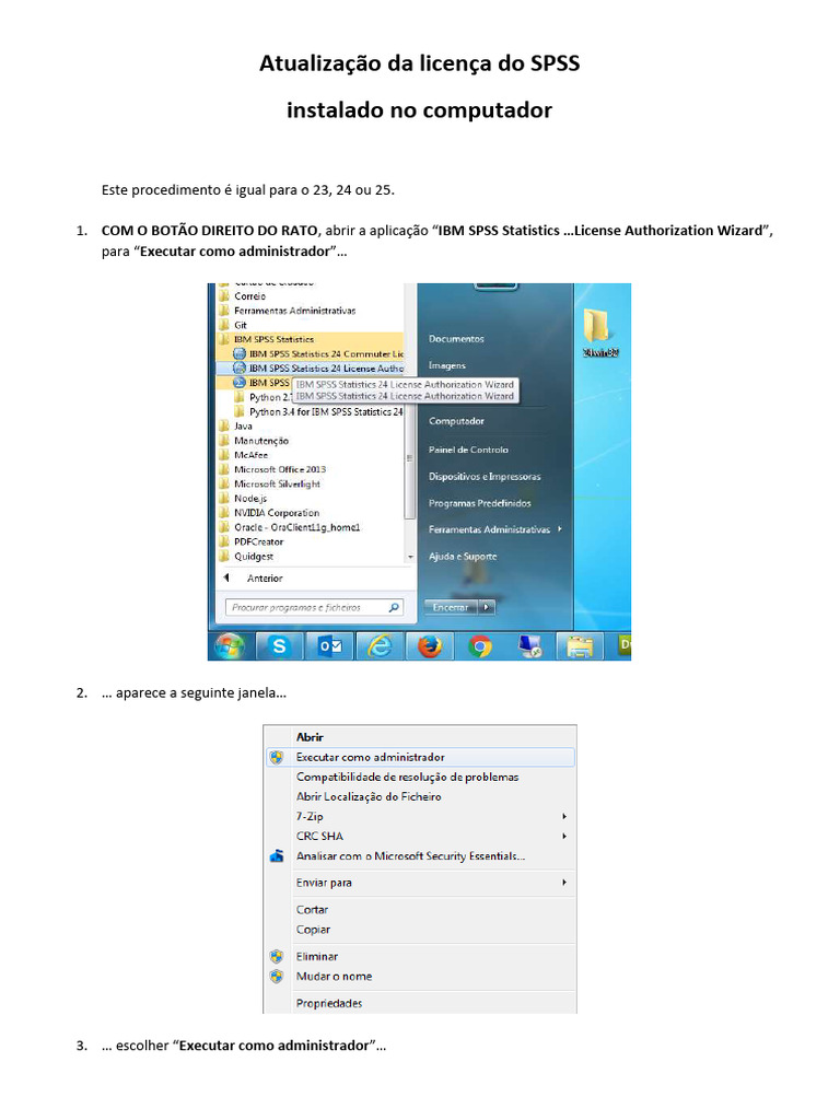 Atualização de Licença do SPSS Passo a Passo | PDF