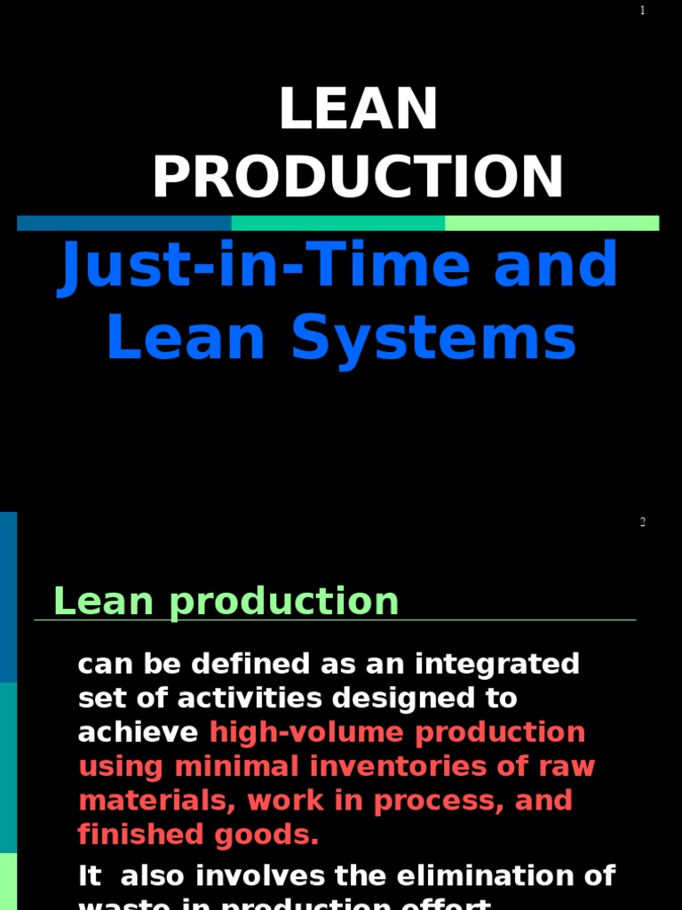 Lean Production: Just-in-Time and Lean Systems | PDF | Lean ...