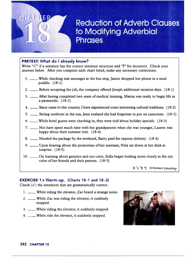 Chapter 18 - REDUCTION OF ADVERB CLAUSES TO MODIFYING | PDF