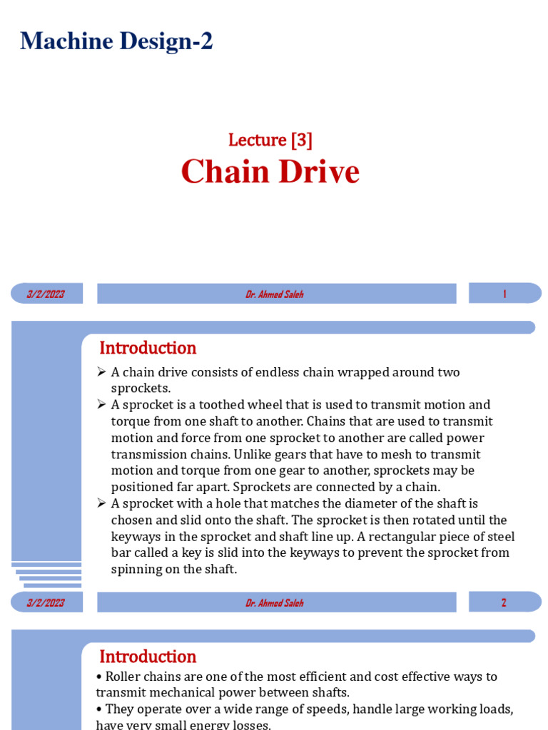 3 - Chain Drive | PDF | Mechanical Engineering | Manufactured Goods