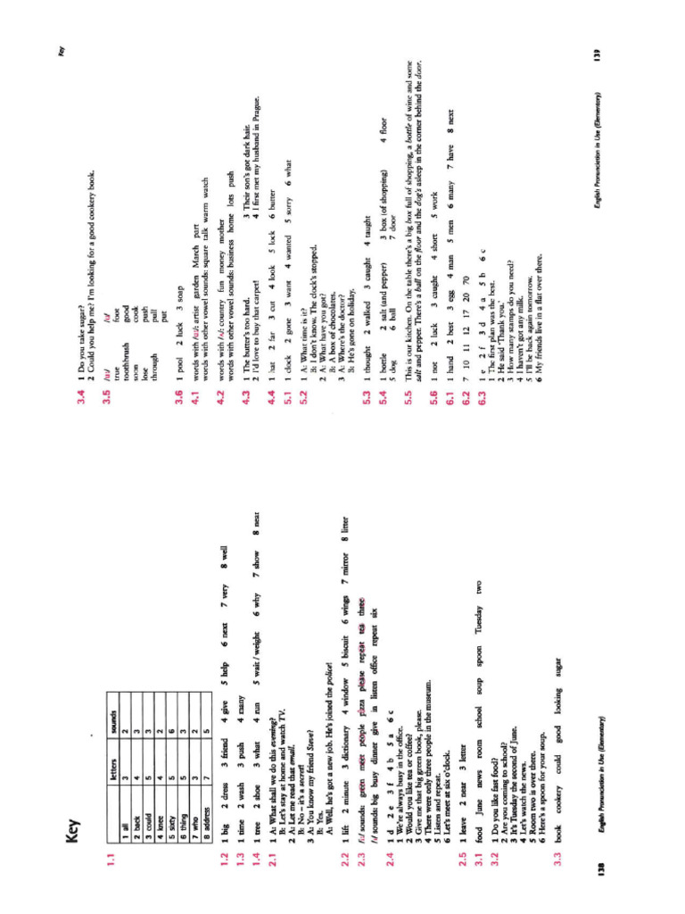 English Pronunciation in Use - Elementary KEYS | PDF