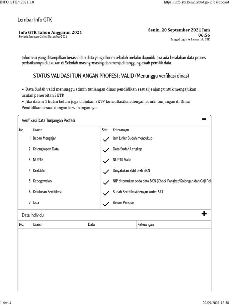 Info GTK TW 3 Tahun 2021 | PDF