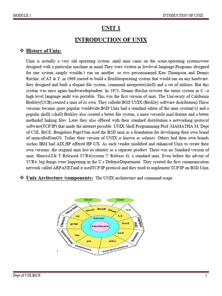 Unix Unit 1 Final | PDF | Unix | Berkeley Software Distribution