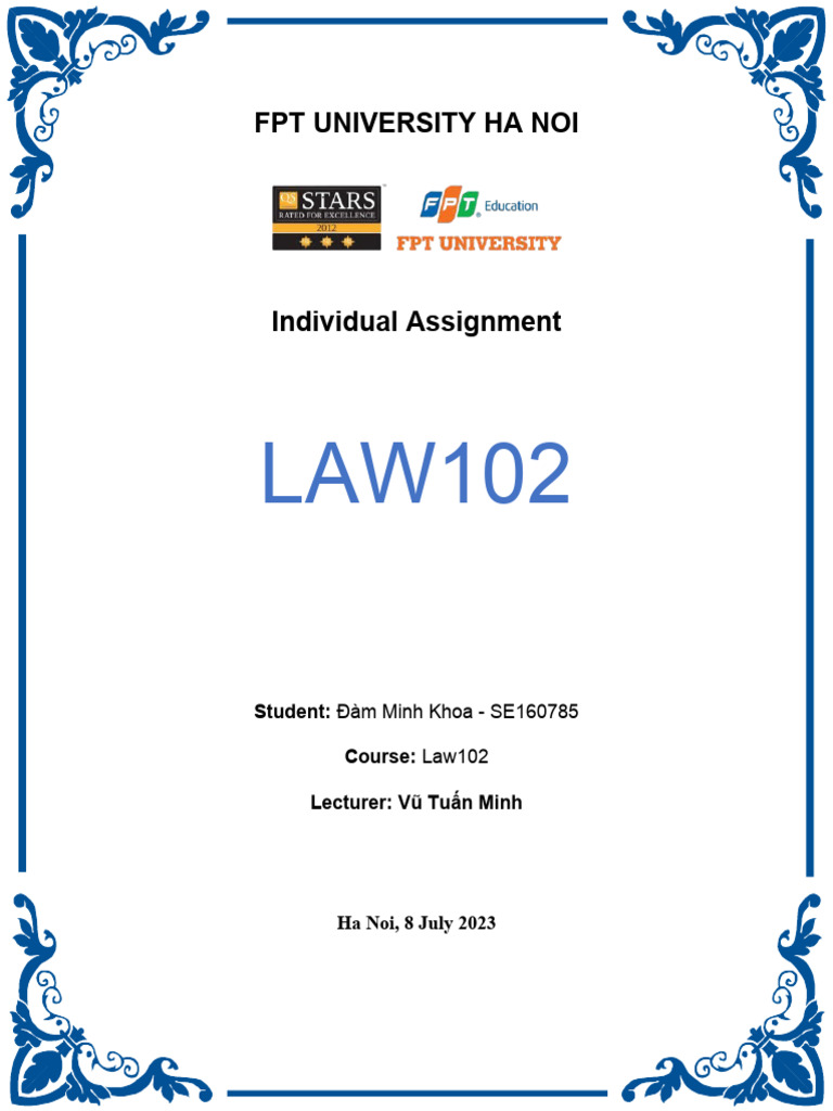 Khoa SE160785 Individual Assignment | PDF | Hanoi | Business