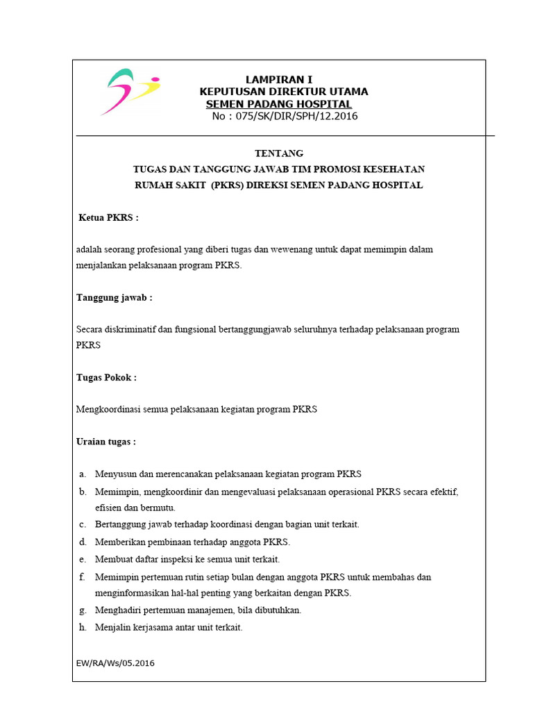 LAMPIRAN 1 Tugas Dan Tanggung Jawab Tim Promosi | PDF | Karier & Perkembangan