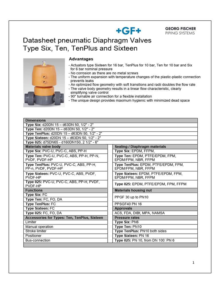 DIASTAR Datasheet English | PDF | Valve | Mechanical Engineering