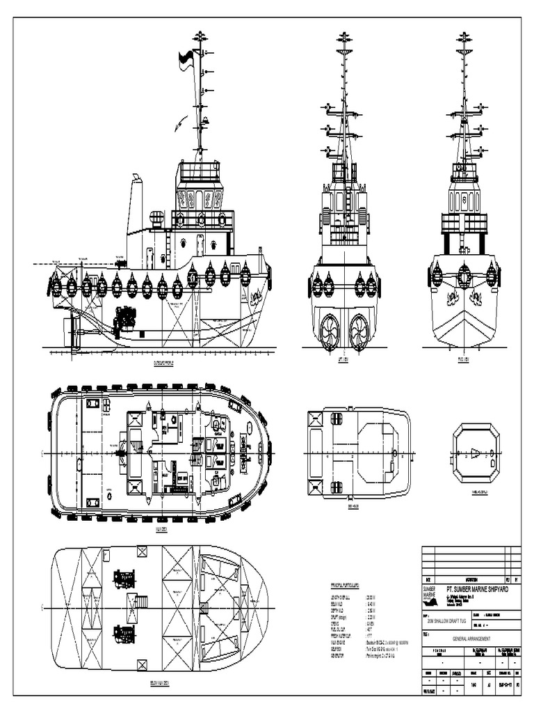 20m Shallow Draft Tug GA Plan | PDF | Manufactured Goods | Vehicles