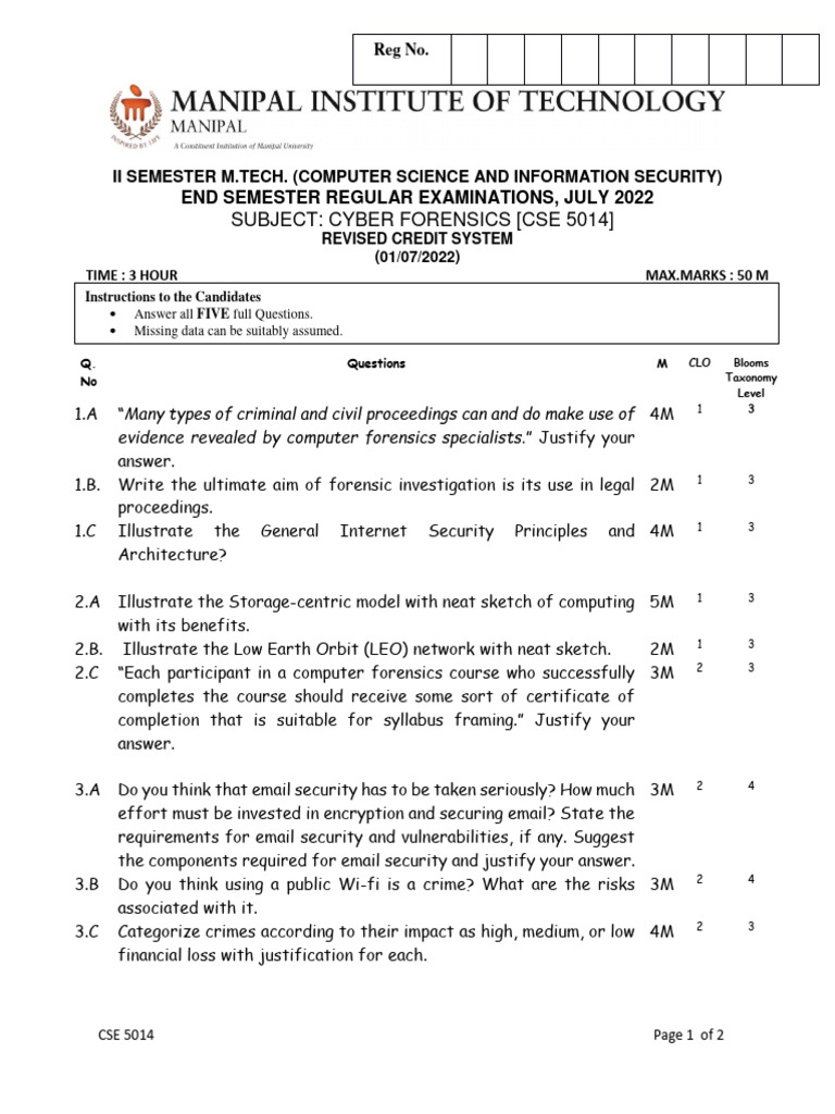 Cyber Forensics (CSE 5014) RCS | PDF | Computer Forensics | Computer Security