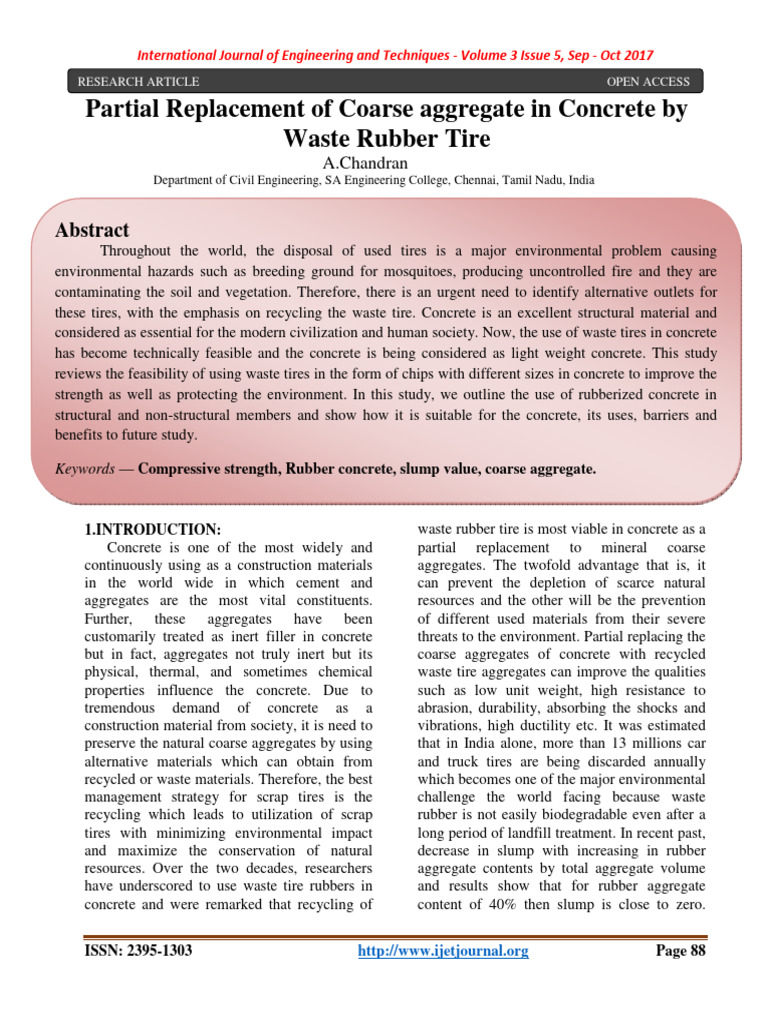 Partial Replacement of Coarse Aggregate | Download Free PDF | Concrete | Construction Aggregate