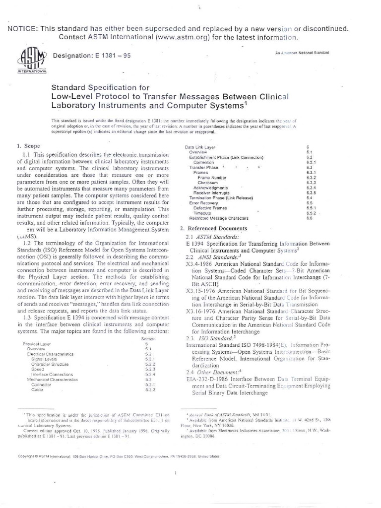 ASTM Specification Protocol | PDF