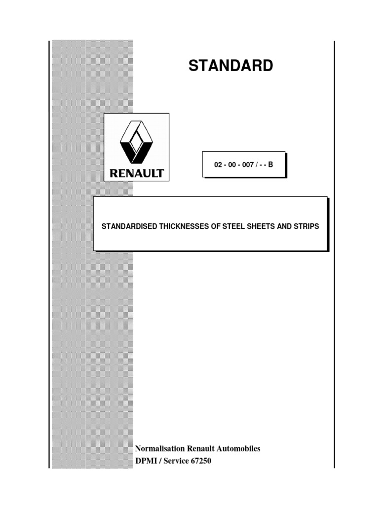Standardized Steel Sheet Thicknesses | PDF