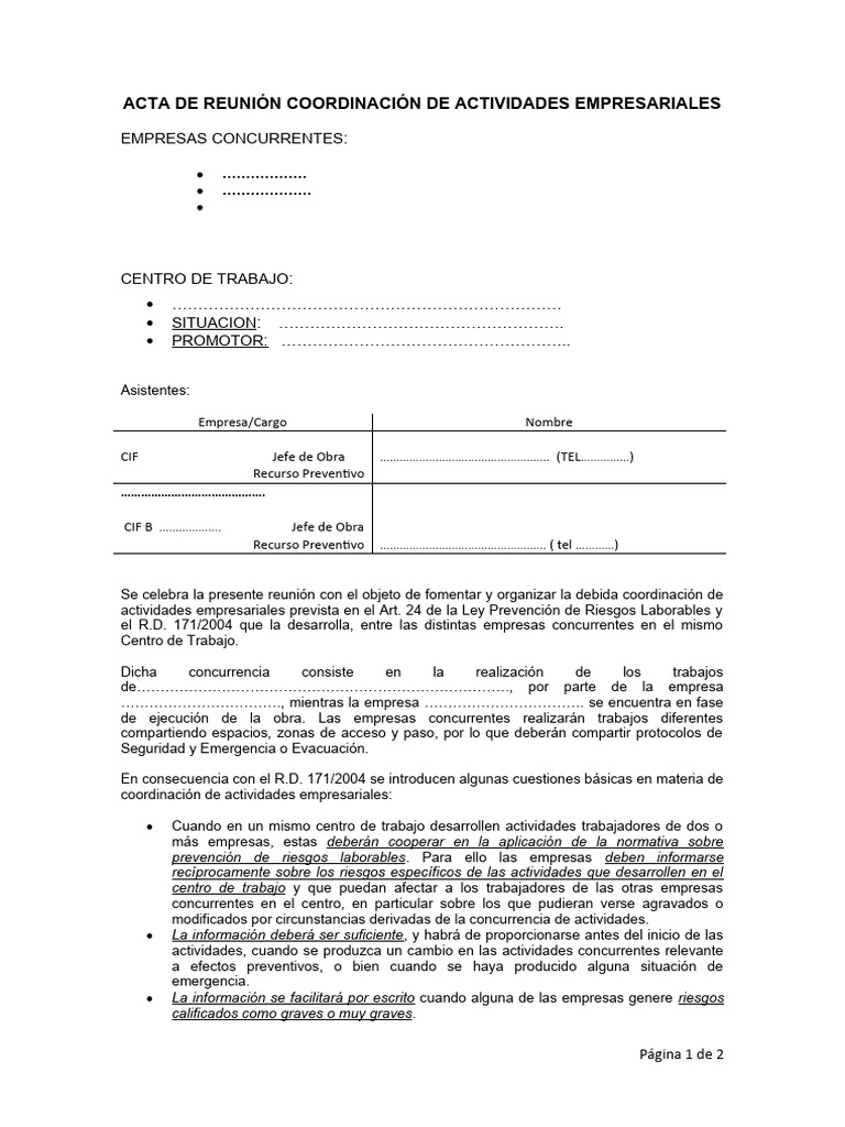 Acta Reunion Cae | PDF