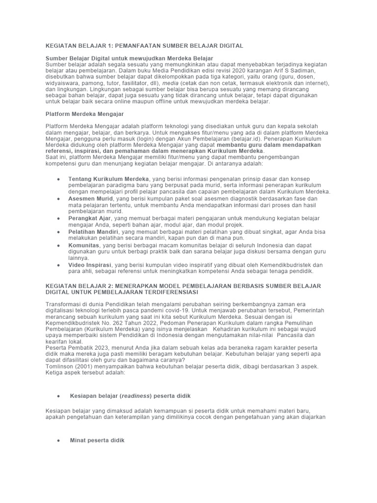 KEGIATAN BELAJAR 1 Modul 6 | PDF