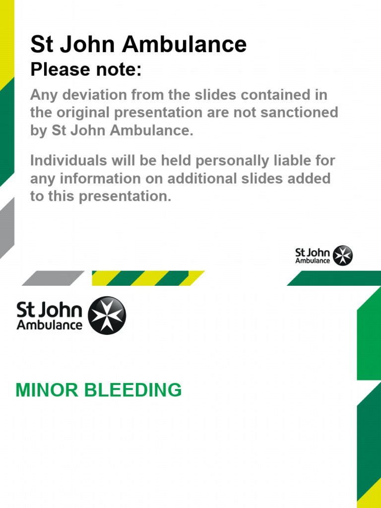 Minor Bleeding First Aid Guide | PDF | Wellness | Science & Mathematics