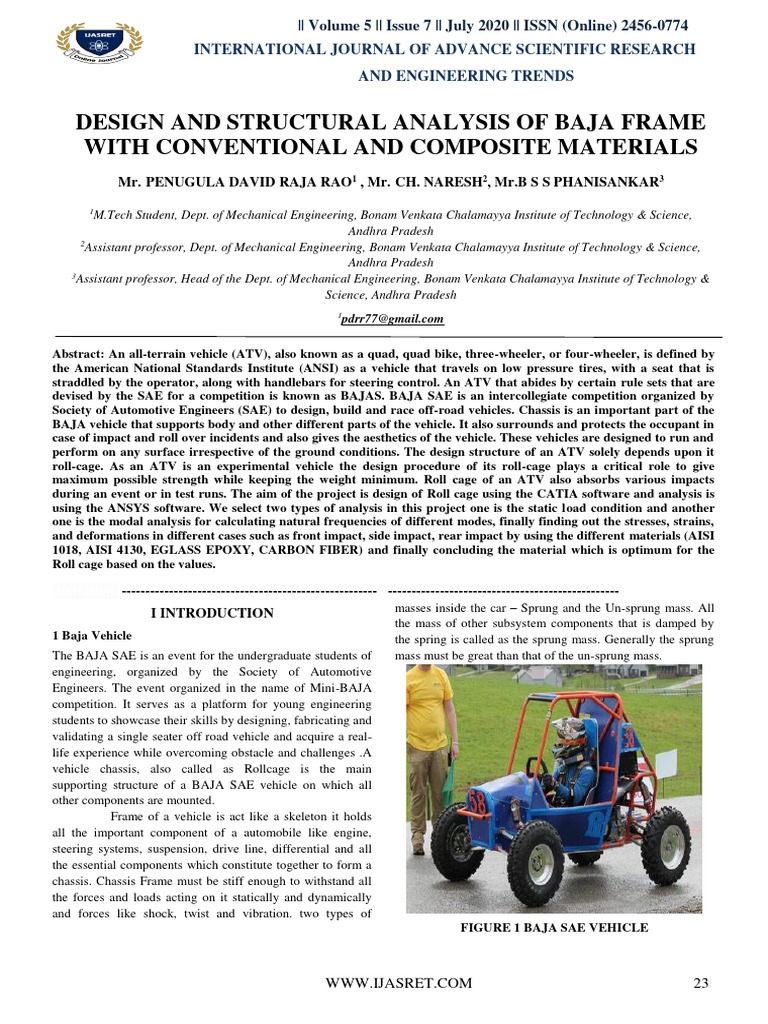 475 5.design and Structural Analysis of Baja Frame With Conventional ...