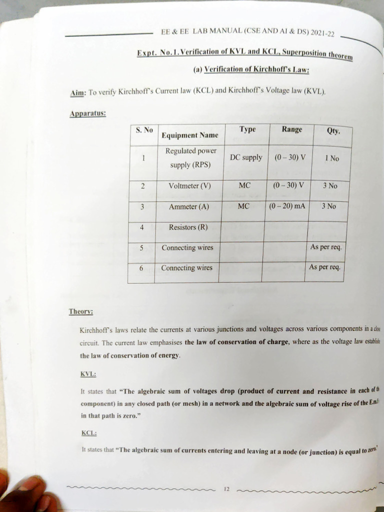 Eeee Lab Manual. Full Book . | PDF
