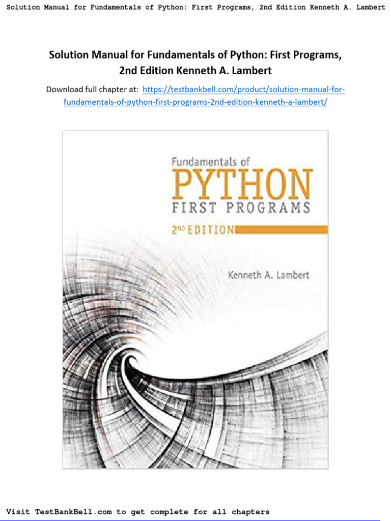 Solution Manual For Fundamentals of Python First Programs 2nd Edition ...