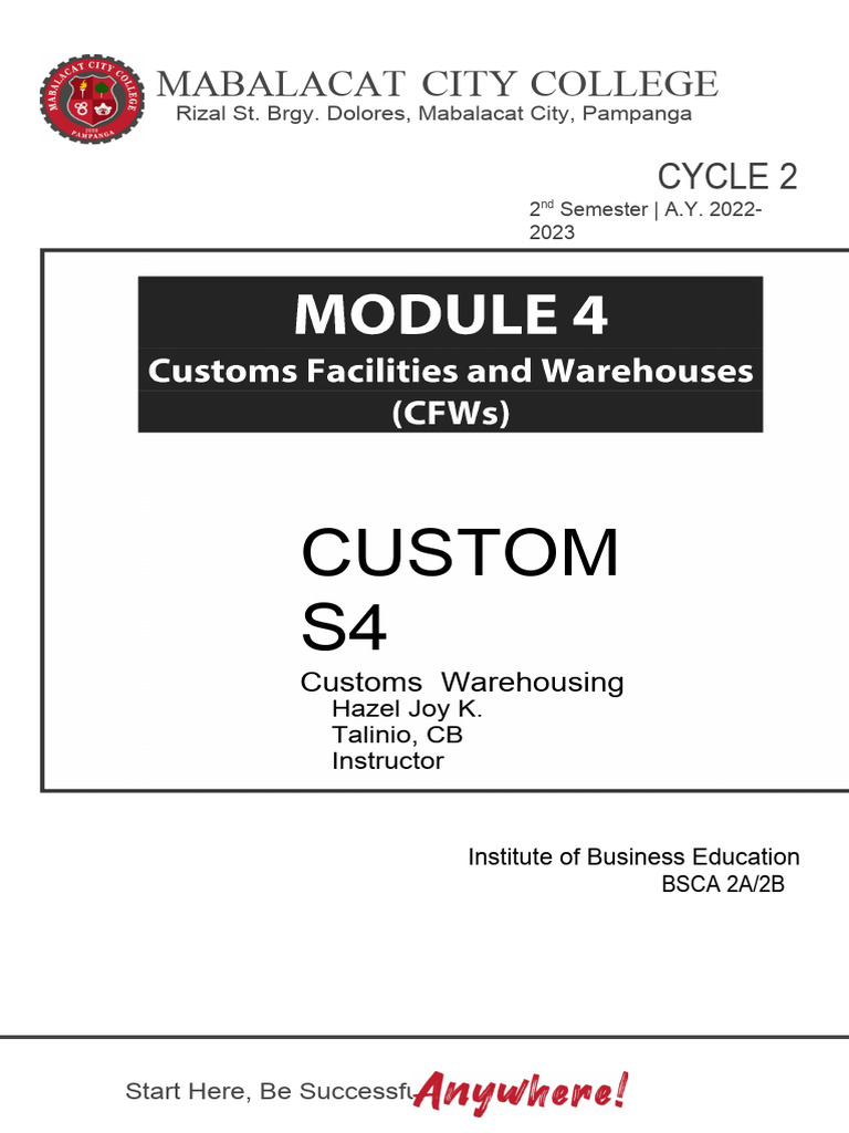 Customs4 Module4 | PDF | Customs | Taxes