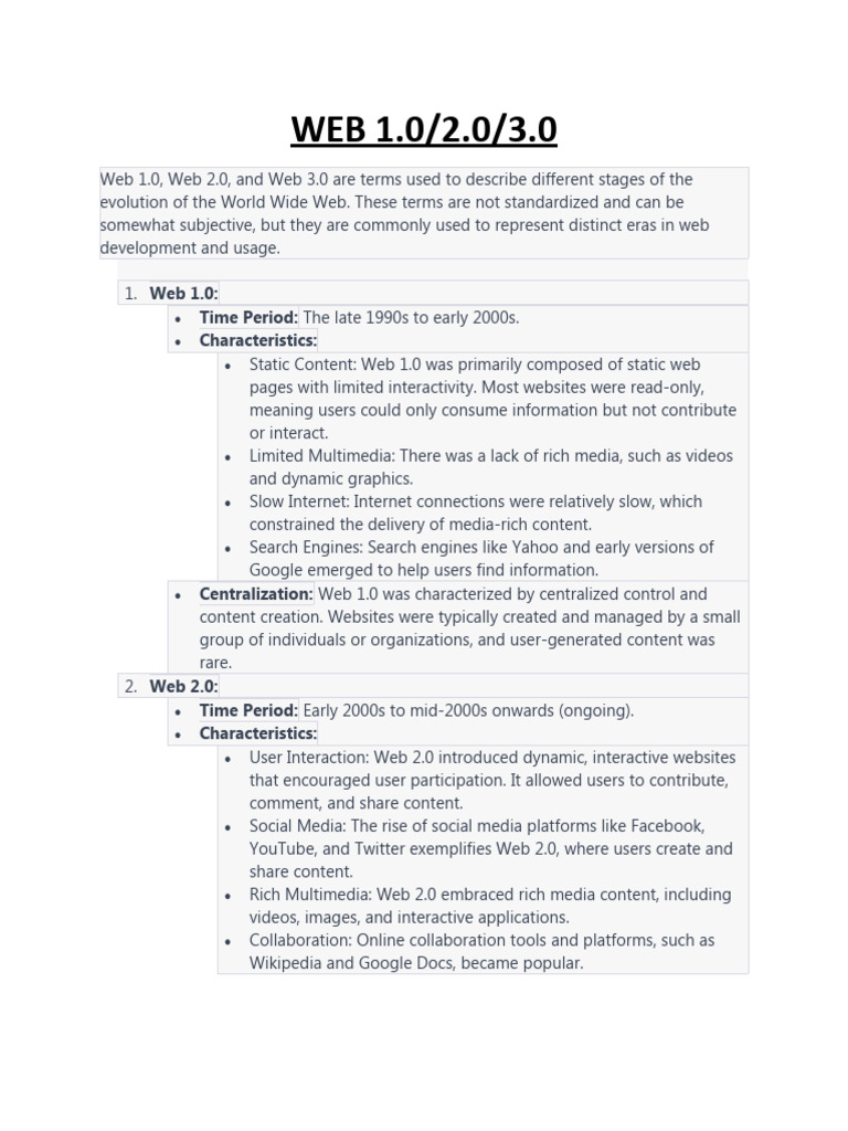 WEB 1,2 and 3 | PDF | Web 2.0 | World Wide Web