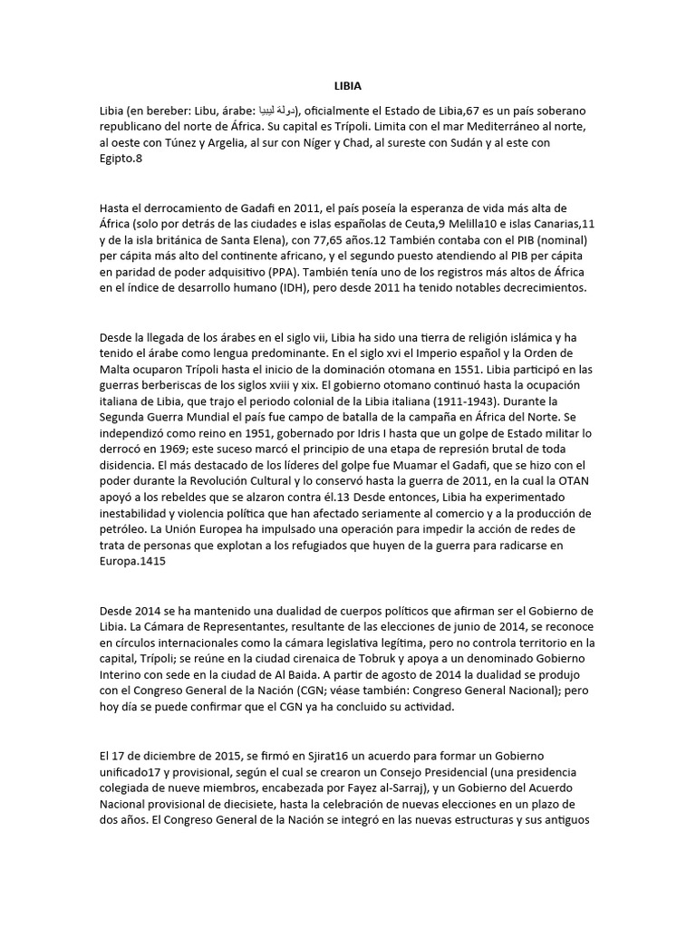 LIBIA | PDF | Libia LIBIA | PDF | Libia