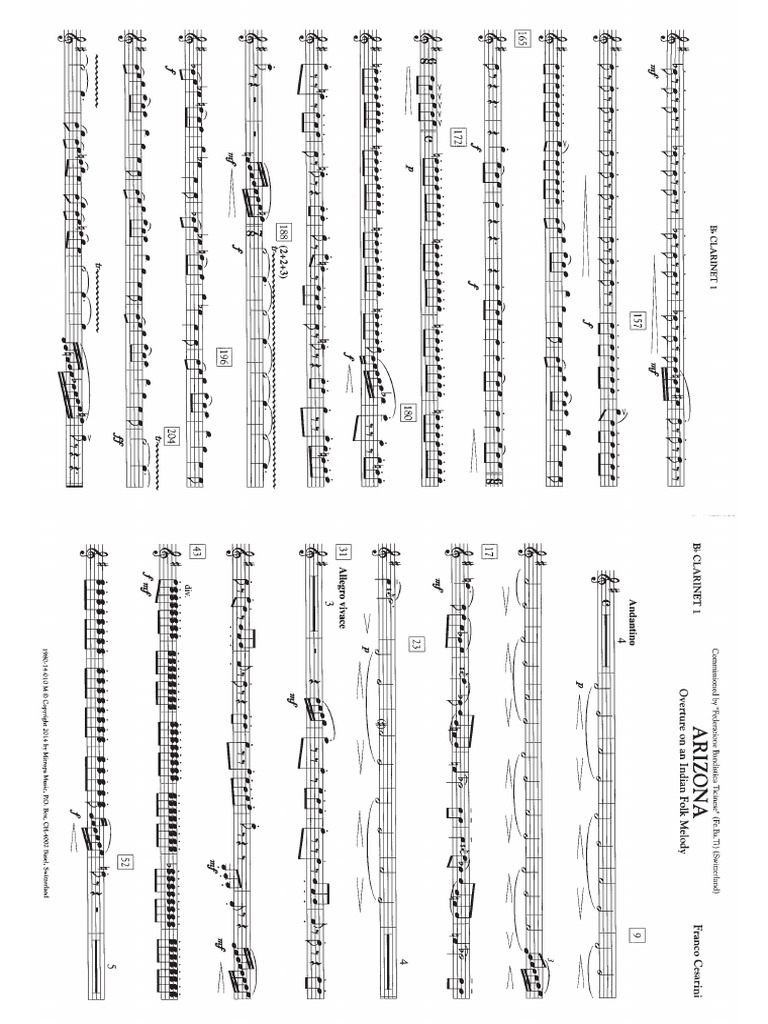 Arizona - Clarinet 1 Retocado | PDF
