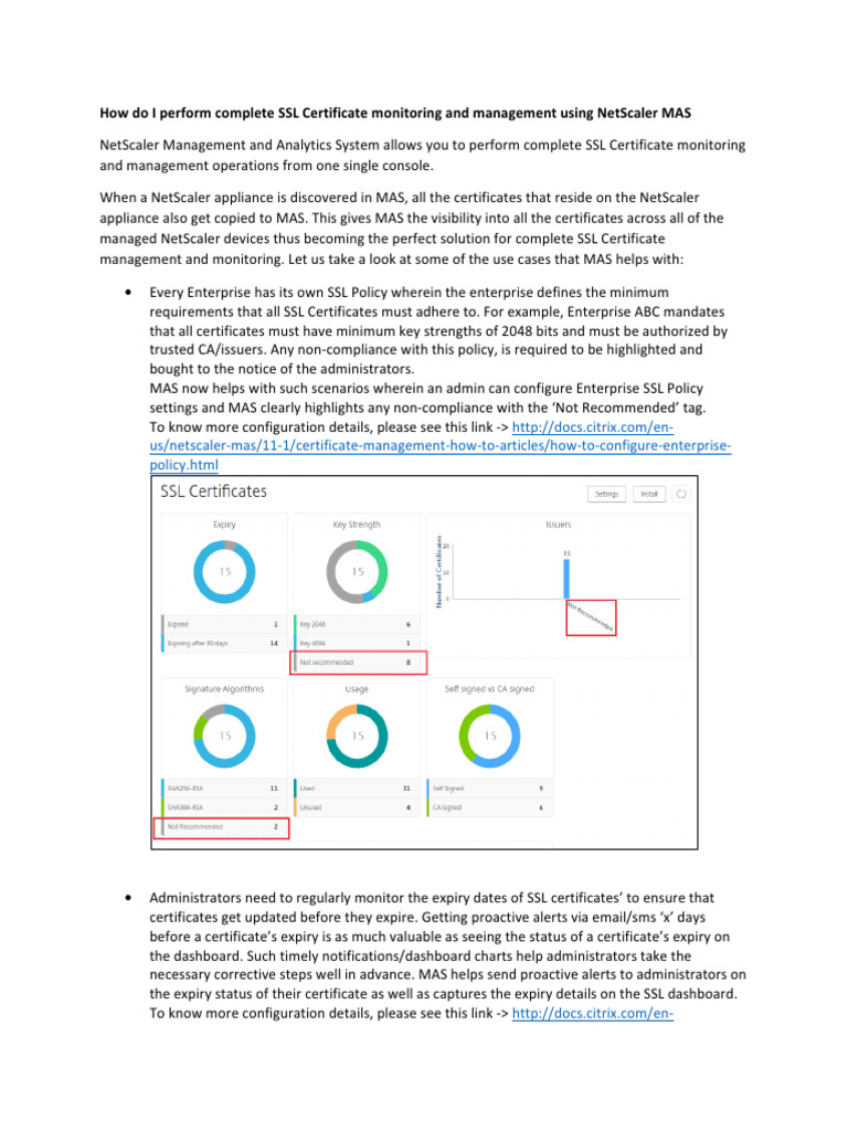 SSL Certificate Management with MAS | PDF | Public Key Certificate ...