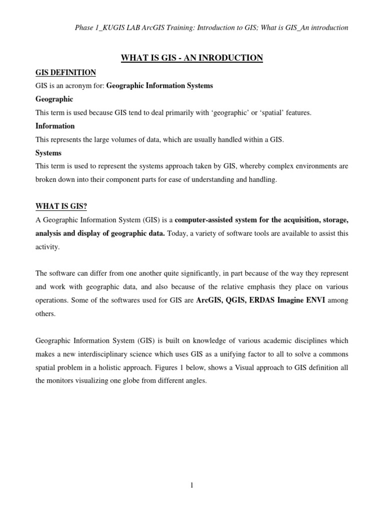 Phase 1 - Frameing The Concept of What Is GIS - An Introduction | PDF | Geographic Information ...