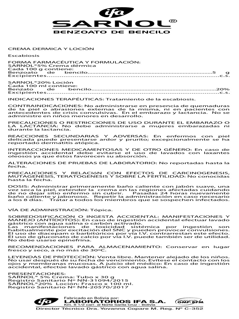 Sarnol 5 | Descargar gratis PDF | Medicamentos con receta | Cuidado de ...