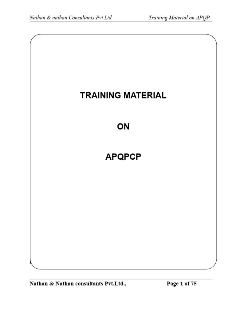 Apqp Training Manual | PDF