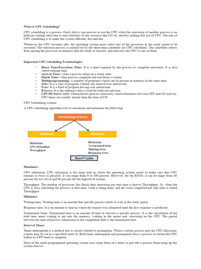 Module 9 Principles of CPU Scheduling | PDF | Scheduling (Computing) | Process (Computing)
