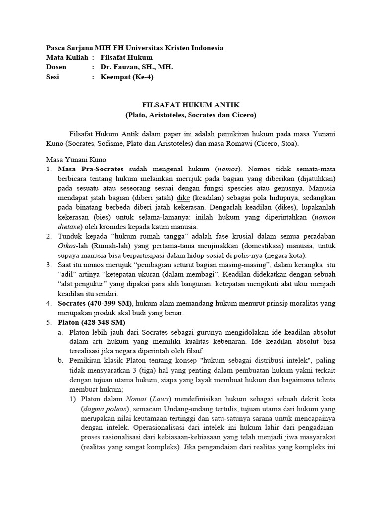 FILSAFAT HUKUM - UKI Sesi 4 | PDF