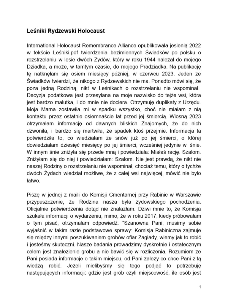 Rydzewski Holocaust | PDF
