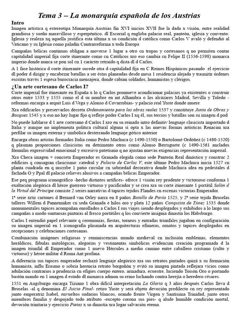 Tema 3 - La Monarquía Española de Los Austrias | PDF | Ópera | Teatro