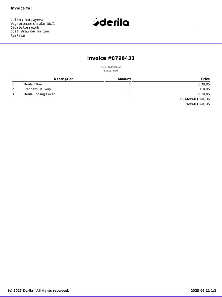 Rechnung Nr. 8798433 | PDF
