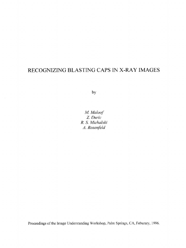 Recognizing Blasting Caps in X-Ray Images | PDF Recognizing Blasting Caps in X-Ray Images | PDF