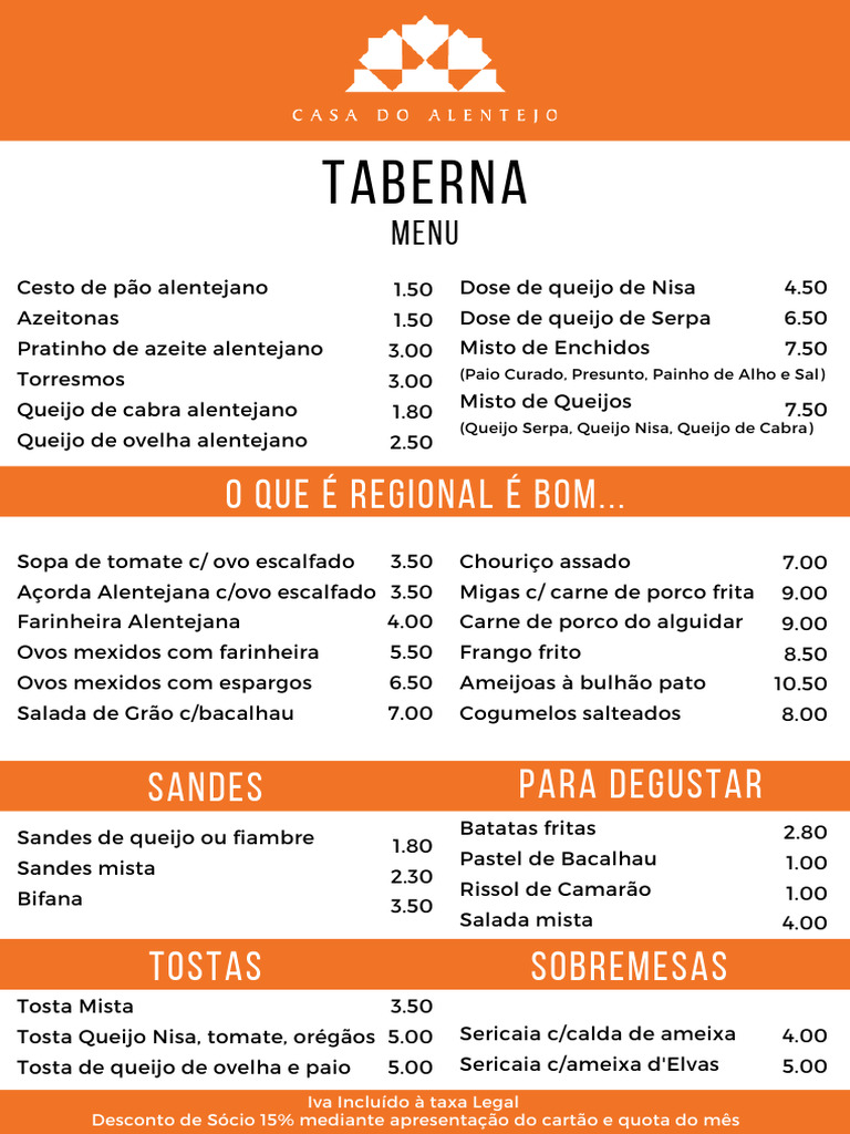 Menu Taberna en | PDF | Culinária mediterrânea | Culinária