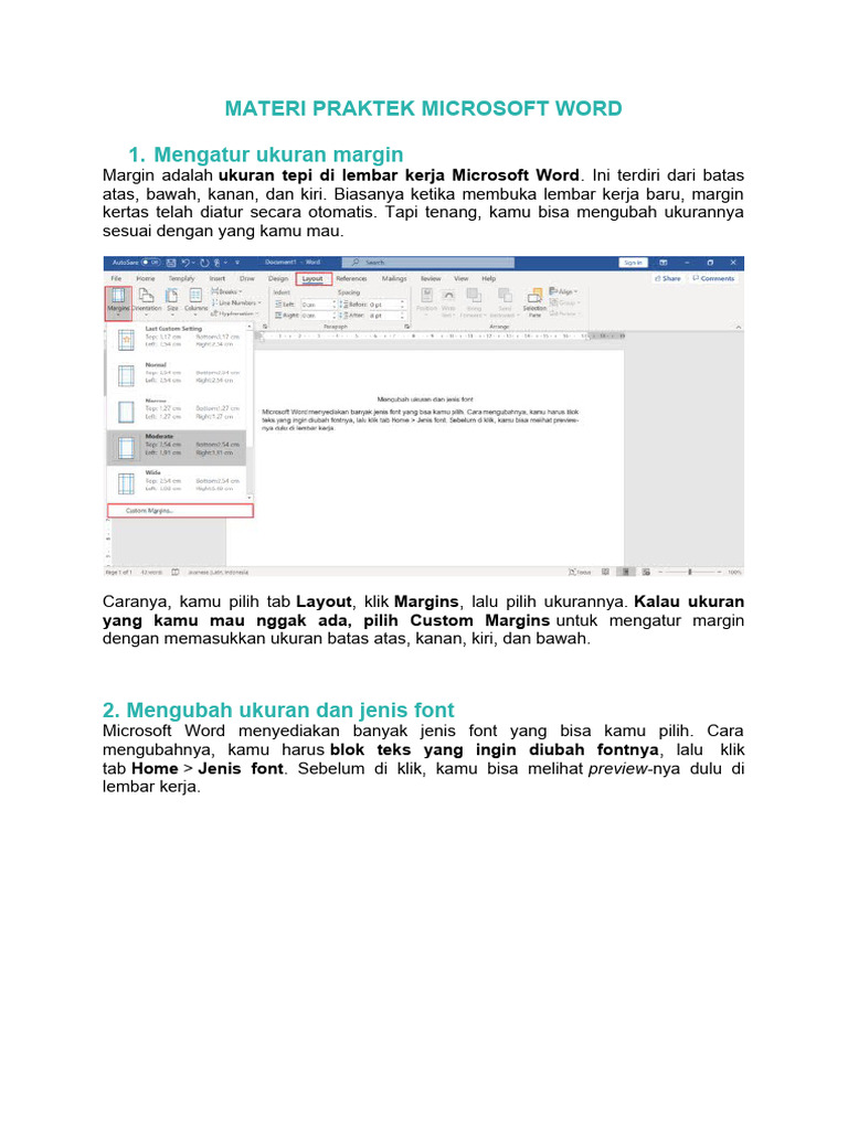 Materi Praktek Microsoft Word | PDF | Karier & Perkembangan