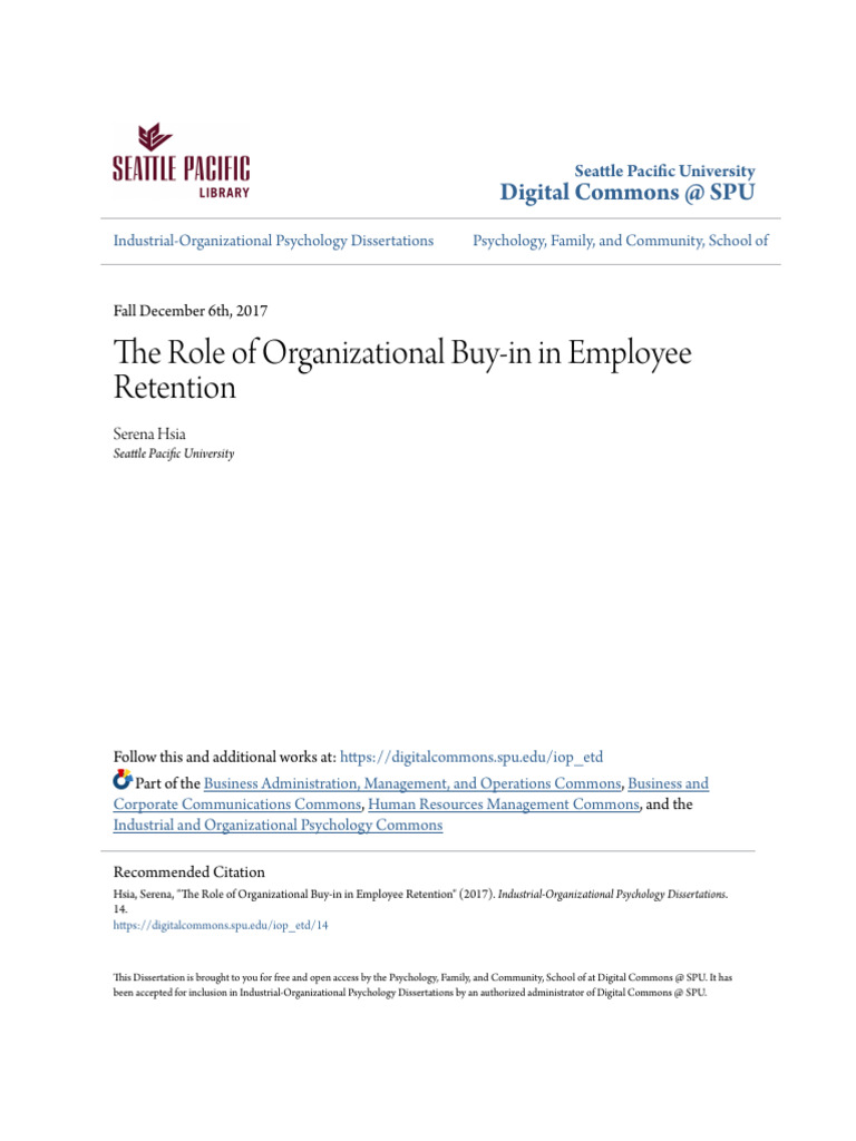 The Role of Organizational Buy-In in Employee Retention | PDF | Job ...