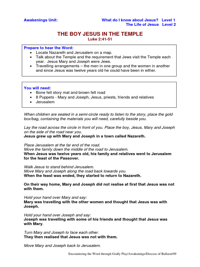 The Boy Jesus in The Temple | PDF | Jesus | Saint Joseph