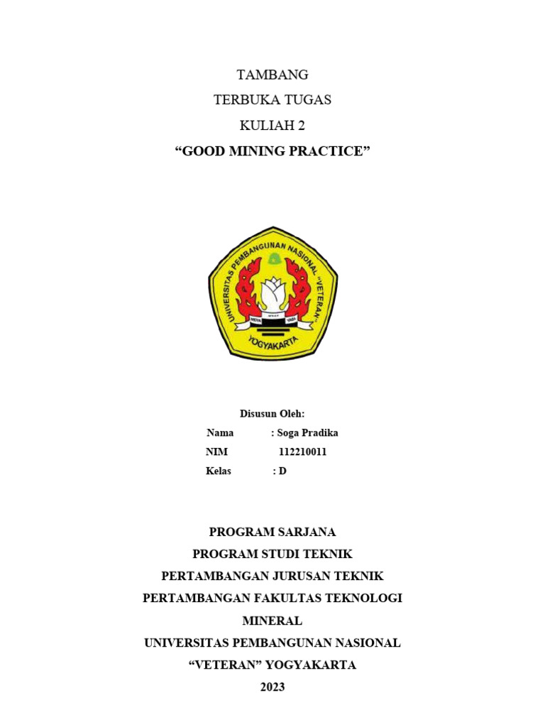 Soga Pradika - Tamka - Tugas 2 - Good Mining Practice | PDF
