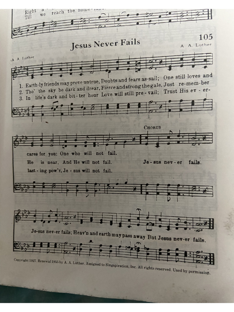 Jesus Never Fails | PDF