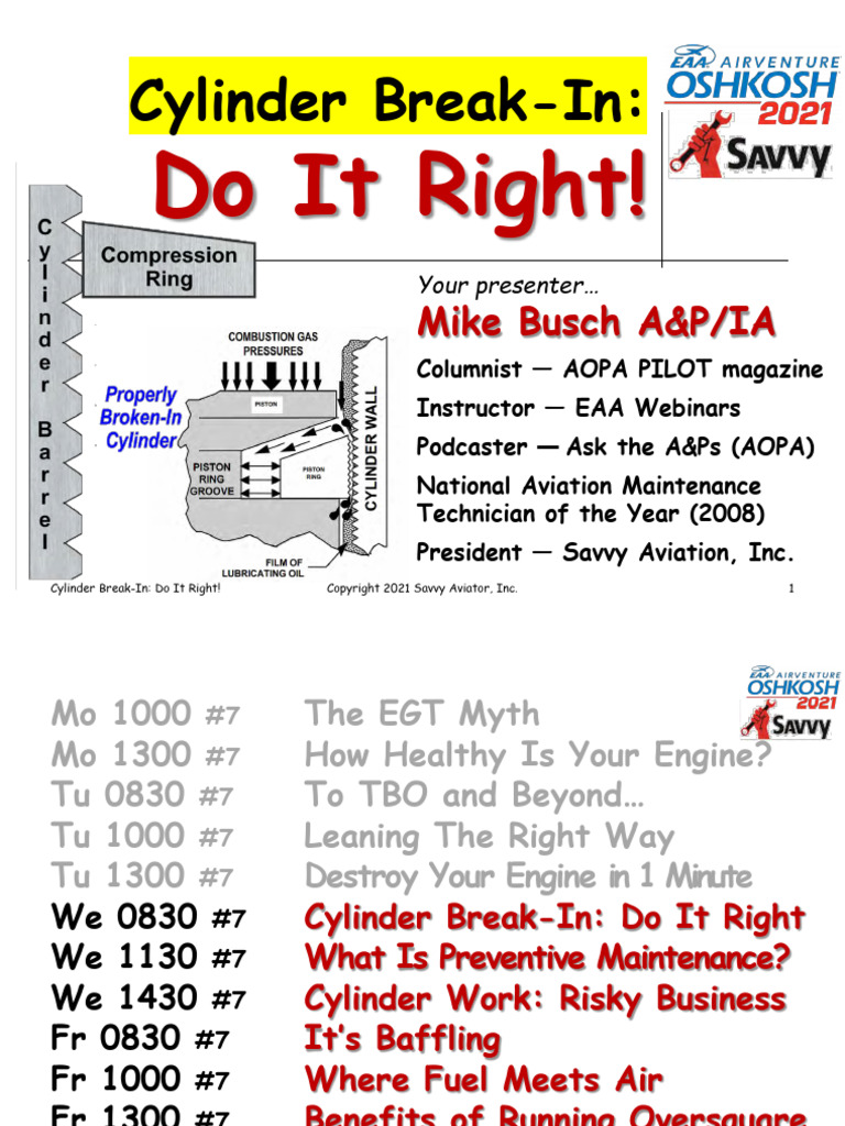 Cylinder Break-In Do It Right | PDF | Cylinder (Engine) | Motor Oil