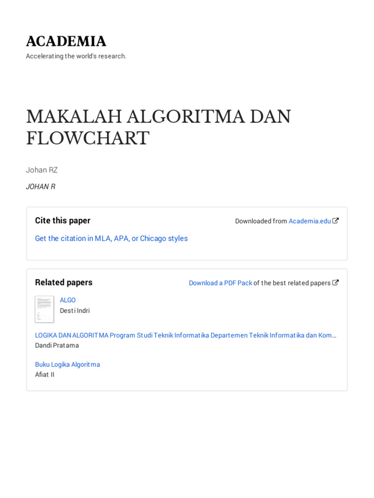 Algoritma Dan Flowchart Dalam Menyelesaikan Suatu Masalah | PDF