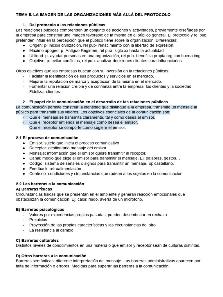 Tema 5 Protocolo | PDF | Comunicación | Marketing