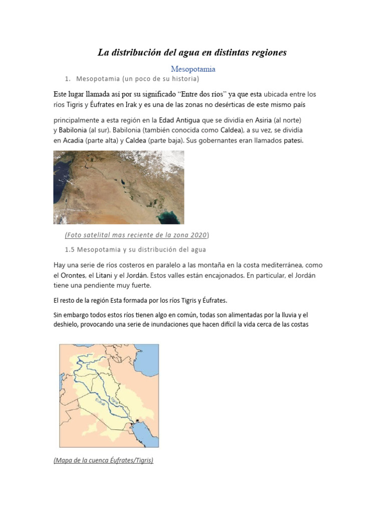 Distribución del Agua en Mesopotamia, Egipto y Mexica | PDF | Egipto | Nilo