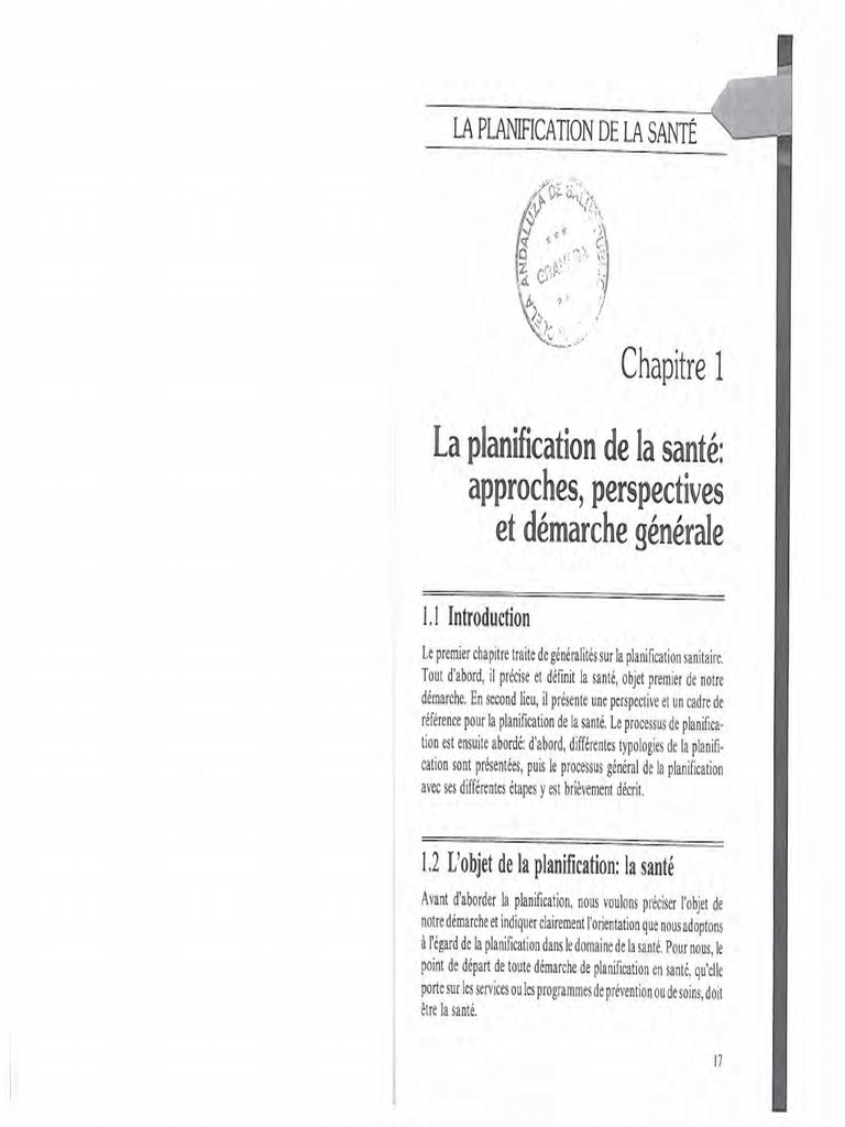 Chapitre 1 Planification Sante-R | PDF