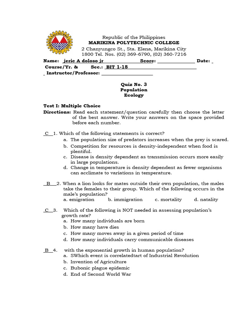 Jeric Doloso Quiz 3 | PDF | Water | Physical Geography